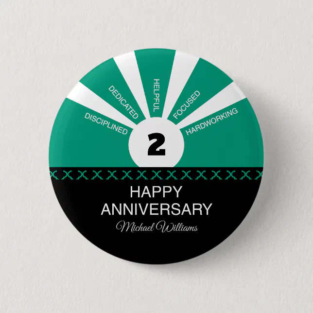 Custom Name & Year, Employee Anniversary Button | Zazzle