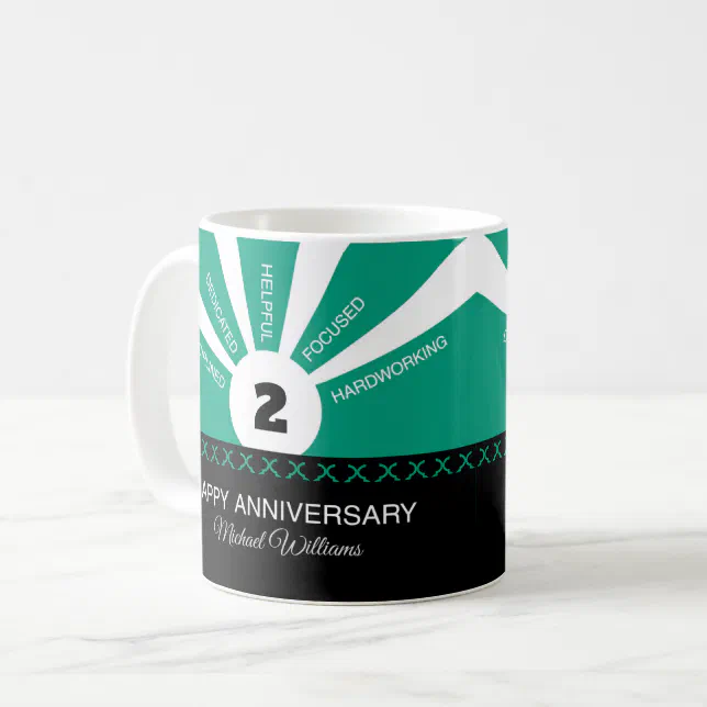 Custom Name & Year, Employee Anniversary Coffee Mug | Zazzle