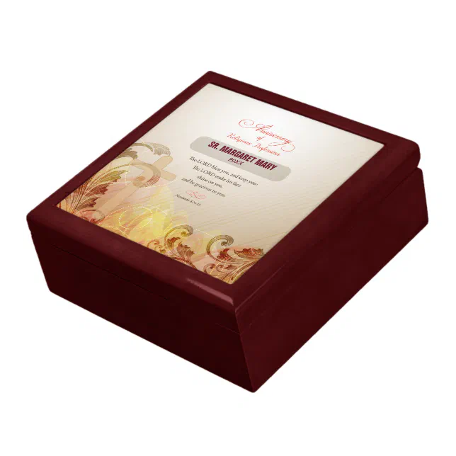 Custom Name & Year Nun, 60th Anniversary Religious Jewelry Box | Zazzle