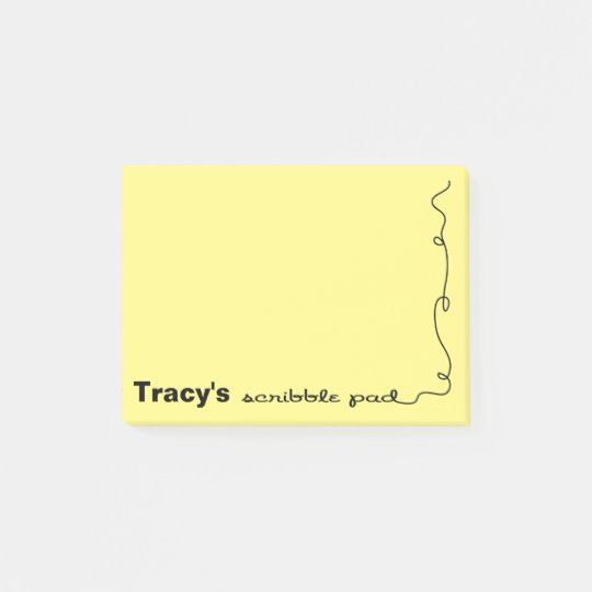 Custom Name Yellow Scribble Pad Post-it Notes | Zazzle.com