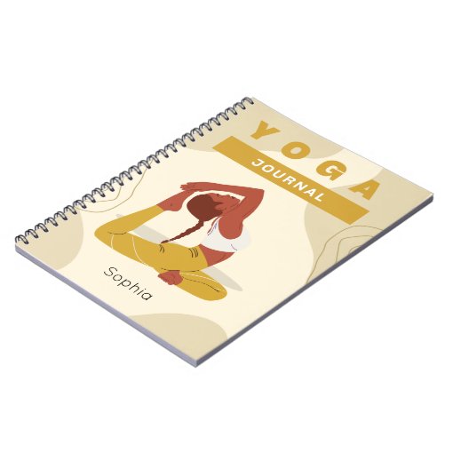 Custom name yoga modern colorful trendy journal | Zazzle