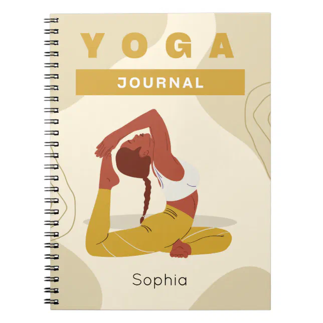 Custom name yoga modern colorful trendy journal | Zazzle