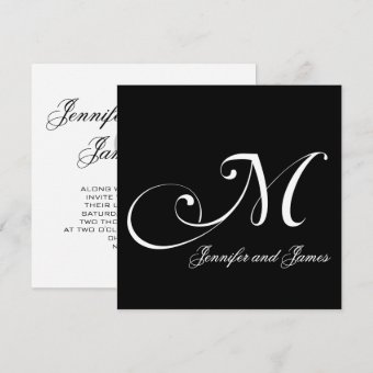 Custom Names Monogram M Wedding Invitations | Zazzle