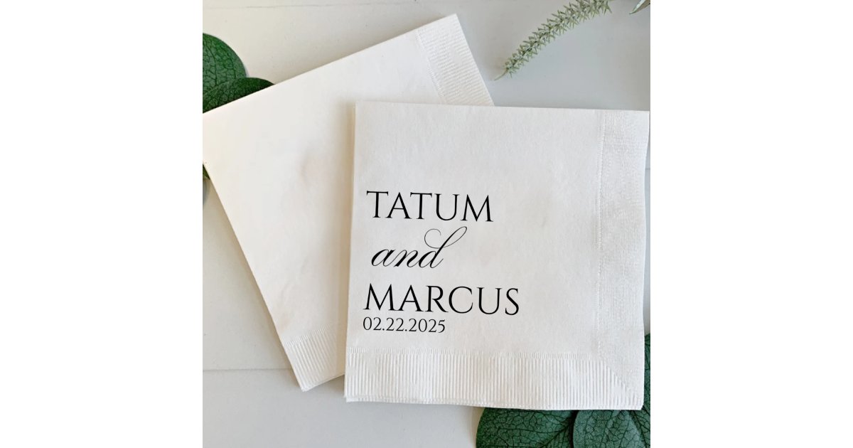 Custom Napkins, Wedding, Anniversary, Engagement Napkins | Zazzle