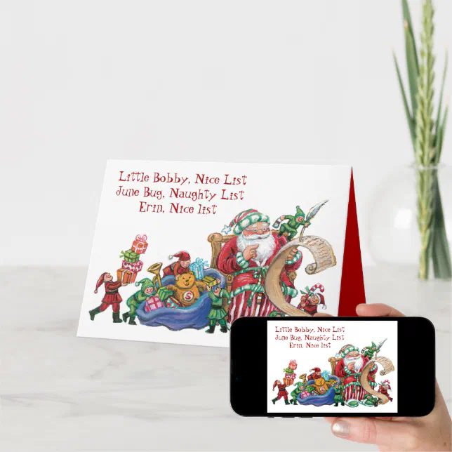 Custom Naughty Nice List Christmas Card for Kids | Zazzle