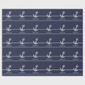 Custom Nautical Anchor Ocean Navy Blue Wrapping Paper | Zazzle
