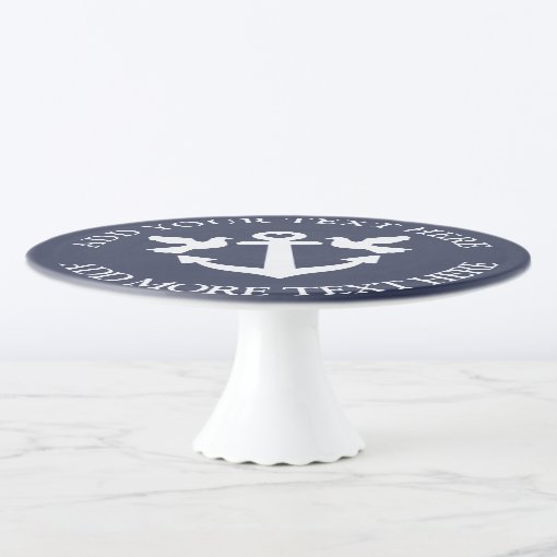 Custom nautical anchor wedding cake platter stand | Zazzle