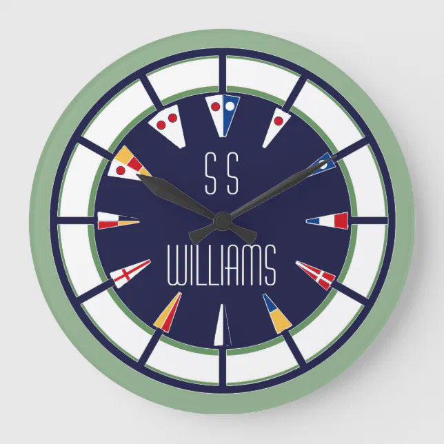 Custom Nautical Flag Numeral Wall Clock | Zazzle