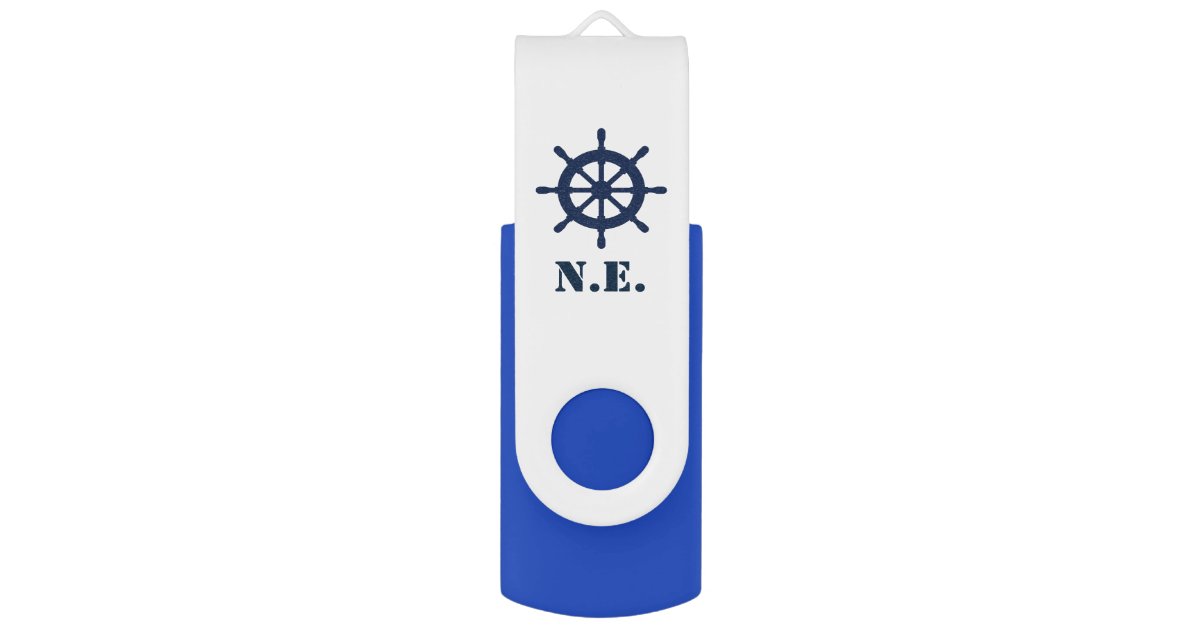 Custom nautical logo swivel USB stick flash drive | Zazzle
