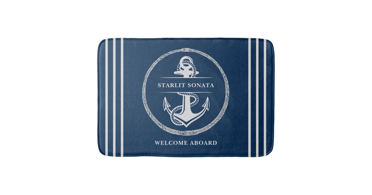 Custom Nautical Sailors Bath Mat | Zazzle