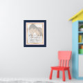 Custom Navy Blue Blush Gold Photo Welcome Sign | Zazzle