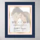 Custom Navy Blue Blush Gold Photo Welcome Sign | Zazzle