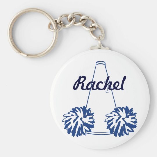 Custom Navy Blue Cheerleading Key Chain | Zazzle.com