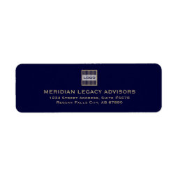 Custom Navy Blue Logo Return Address Labels | Zazzle