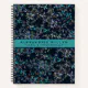 Custom Navy Blue & Teal Stylish Floral Pattern Notebook | Zazzle