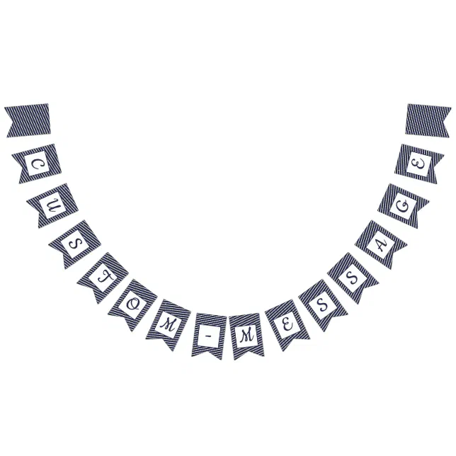 Custom Navy Striped Preppy Bunting Bunting Flags | Zazzle