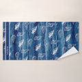 Custom Navy White Nautical Seashell Bathroom Bath Towel Set | Zazzle