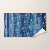 Custom Navy White Nautical Seashell Bathroom Bath Towel Set | Zazzle