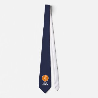 Custom neck tie gift for basketball coach | Zazzle