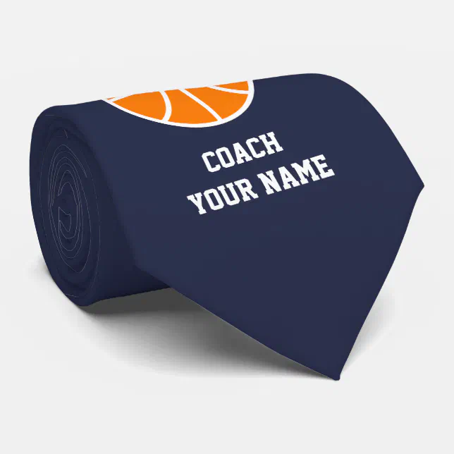 Custom neck tie gift for basketball coach | Zazzle