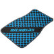 Custom Neon Blue Checkered Pattern Car Floor Mat | Zazzle
