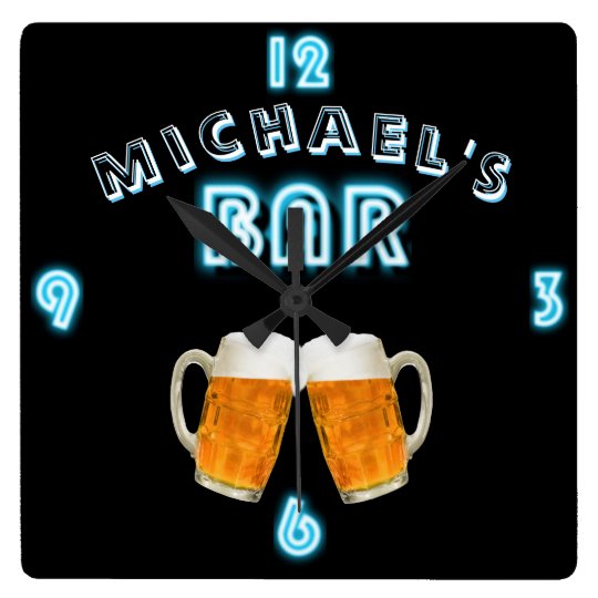 Custom Neon Clock BAR DEN TAVERN ManCave Mens | Zazzle.com