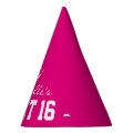 Custom neon pink SWEET 16 Birthday party hats | Zazzle