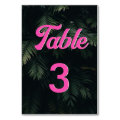 Custom Neon Tropical Pink Modern Table Numbers | Zazzle