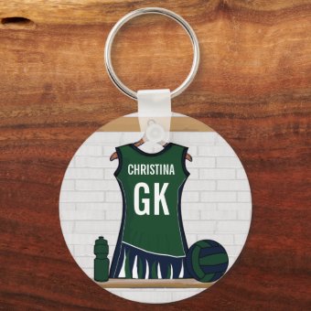 Custom Netball Uniform Keychain | Zazzle
