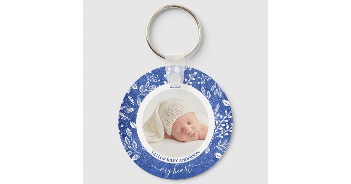 Custom Newborn Photo Keychain | Zazzle