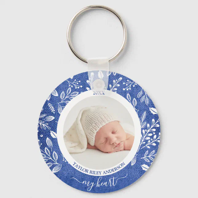 Custom Newborn Photo Keychain | Zazzle