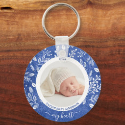 Custom Newborn Photo Keychain | Zazzle