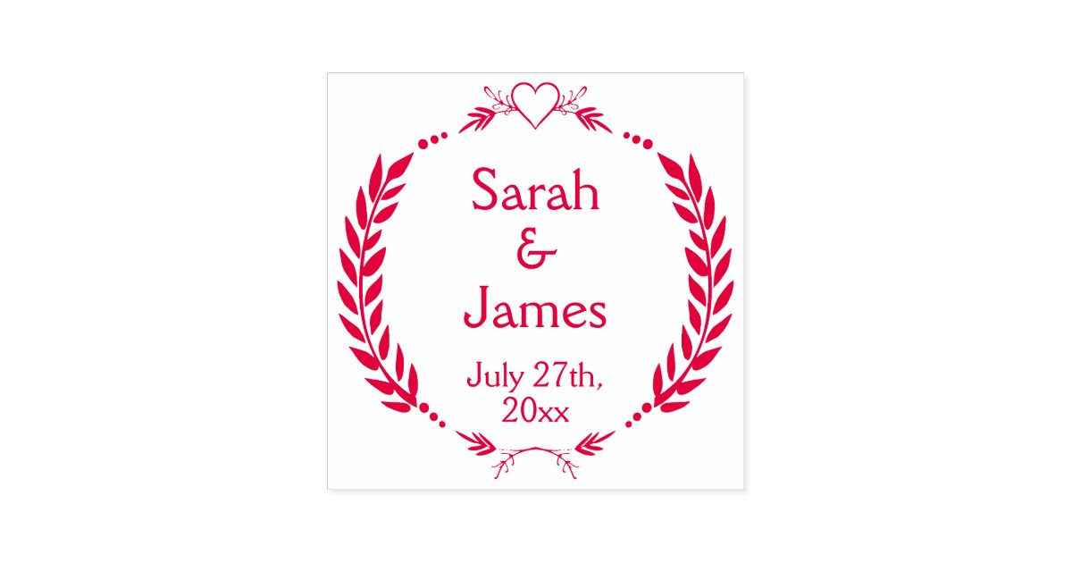 Custom Newlyweds Names and Wedding Date Pre Inked Self-inking Stamp ...