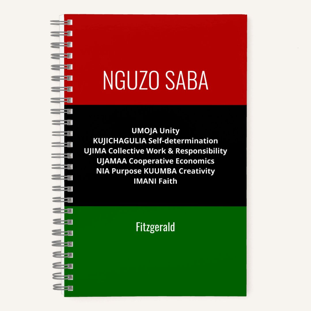 Custom NGUZO SABA 7 Principles Kwanzaa Journal | Zazzle