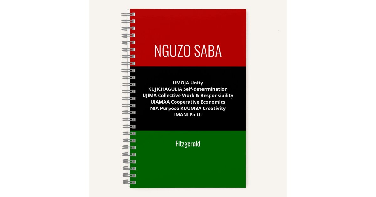 Custom NGUZO SABA 7 Principles Kwanzaa Journal | Zazzle