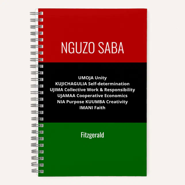 Custom NGUZO SABA 7 Principles Kwanzaa Journal | Zazzle