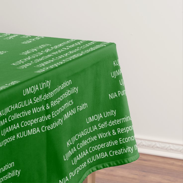 Custom NGUZO SABA 7 Principles Kwanzaa Tablecloth | Zazzle