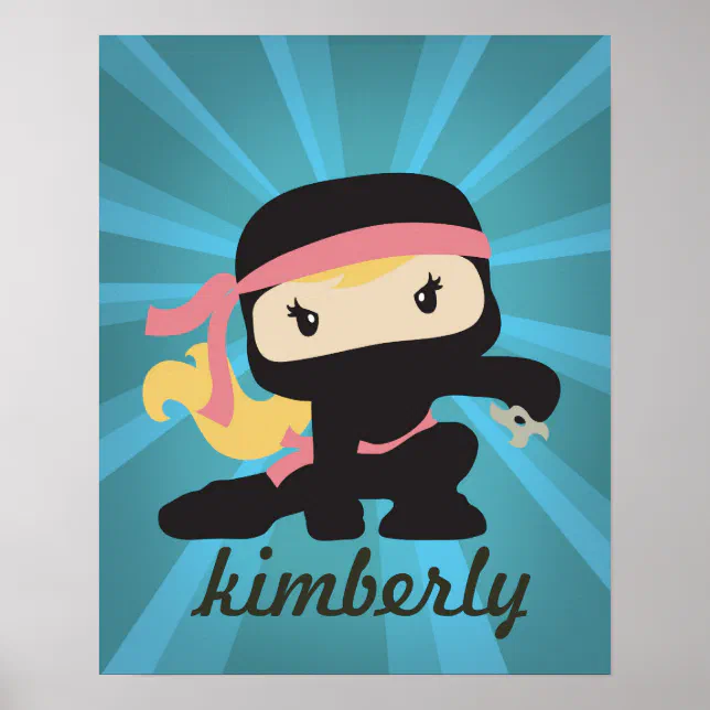 Custom Ninja Girl Poster | Zazzle