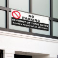 Custom No parking in front of gate Sign Banner Red | Zazzle