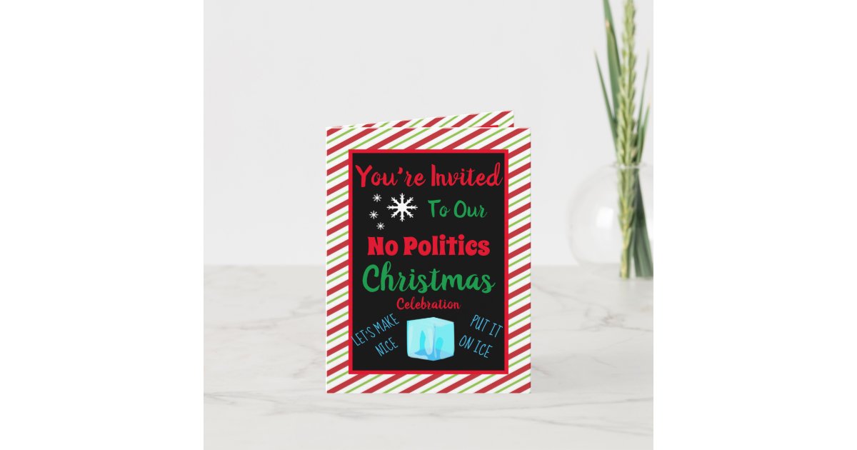Custom No Politics Christmas Party Invitation | Zazzle