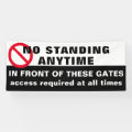 Custom No standing anytime Sign Banner Black Red | Zazzle
