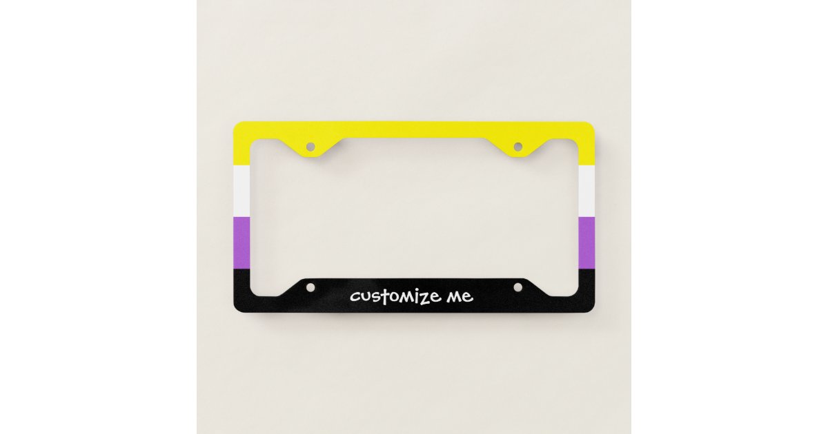 Custom Nonbinary Pride Flag License Plate Frame | Zazzle