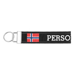 Custom Norwegian flag wrist keychain for Norway | Zazzle