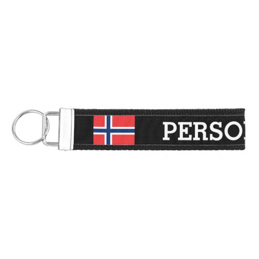 Custom Norwegian flag wrist keychain for Norway | Zazzle