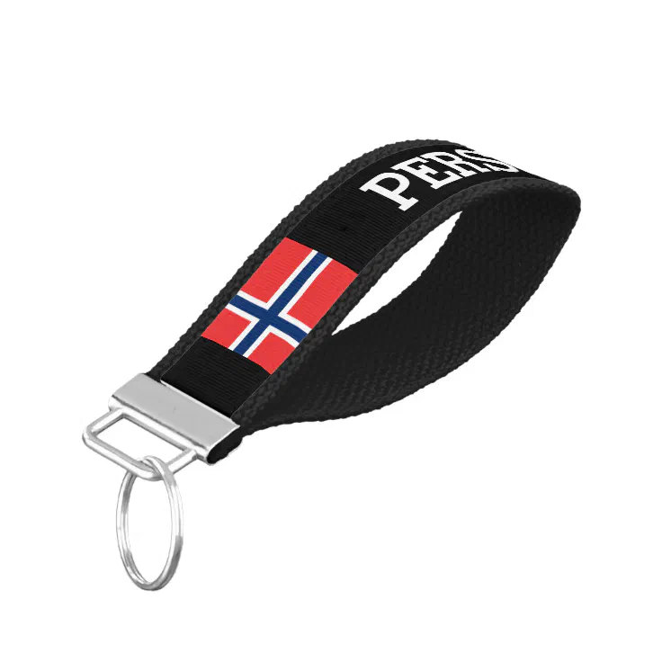 Custom Norwegian flag wrist keychain for Norway | Zazzle