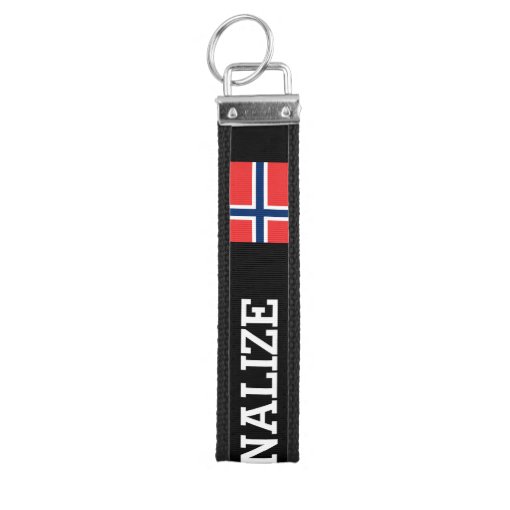 Custom Norwegian flag wrist keychain for Norway | Zazzle
