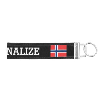 Custom Norwegian flag wrist keychain for Norway | Zazzle