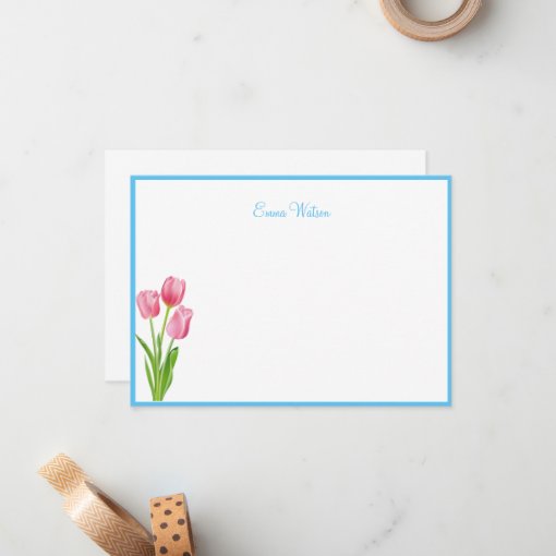 Custom Note Card-Tulips | Zazzle