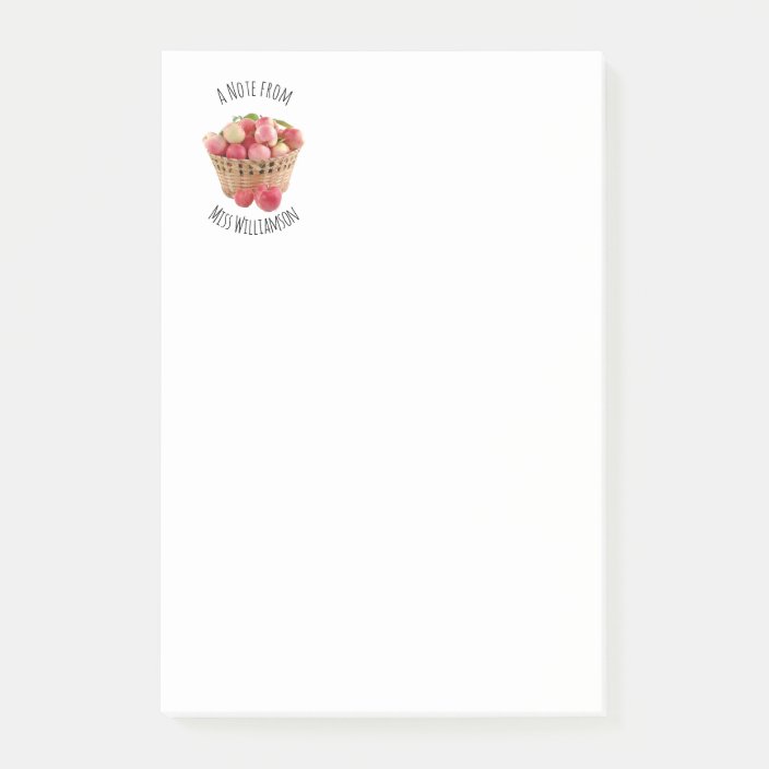 Custom Note From TEACHER APPRECIATION Apples 4x6 | Zazzle.com