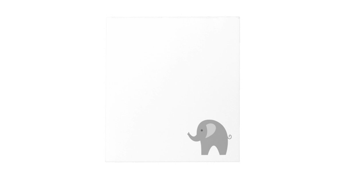 Custom notepads with cute grey elephant design | Zazzle